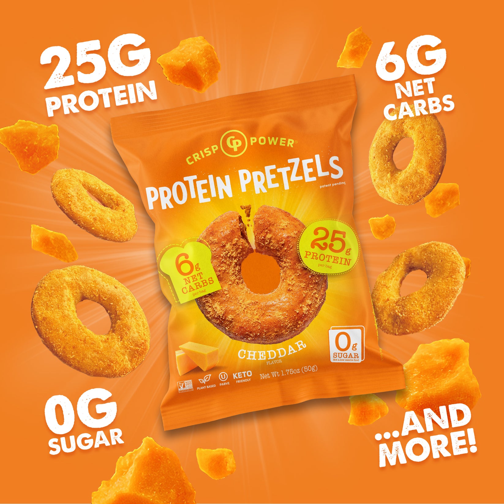 Cheddar - Protein Pretzels – Crisp Power